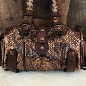 Chloe | Bags | Chloe Silverado Python Leather Copper Satchel | Poshmark